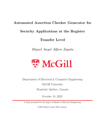 Thesis | Automated Assertion Checker Generator for Security Applications at the Register ...