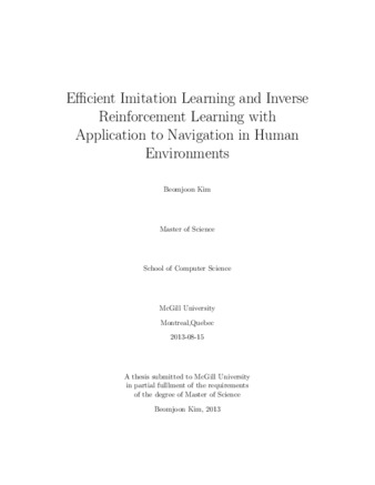Thesis | Efficient imitation learning and inverse reinforcement ...