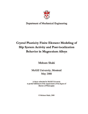 Thesis | Crystal plasticity finite element modeling of slip system ...